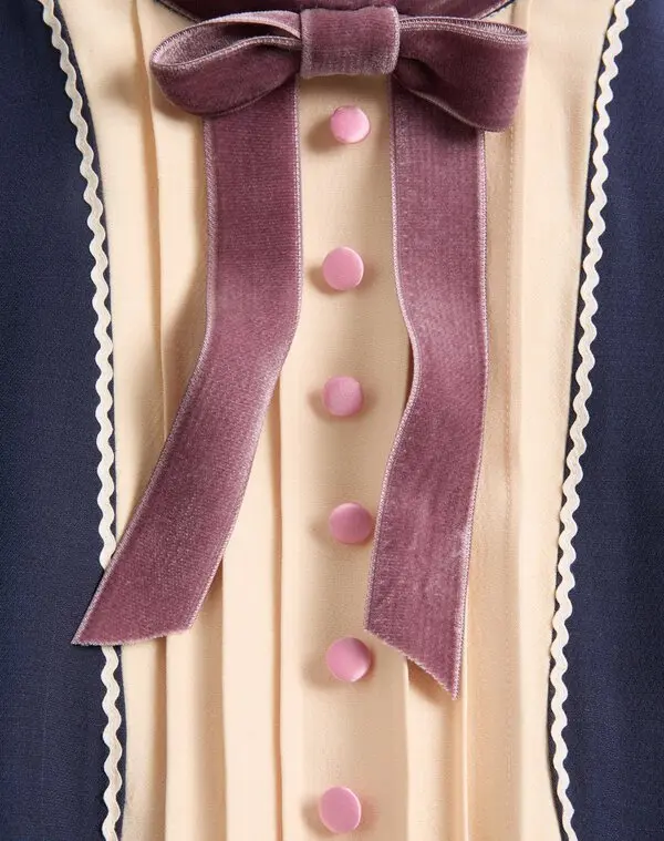 Valentino Garavani Crepe Couture Short Dress With Velvet Bow Detail