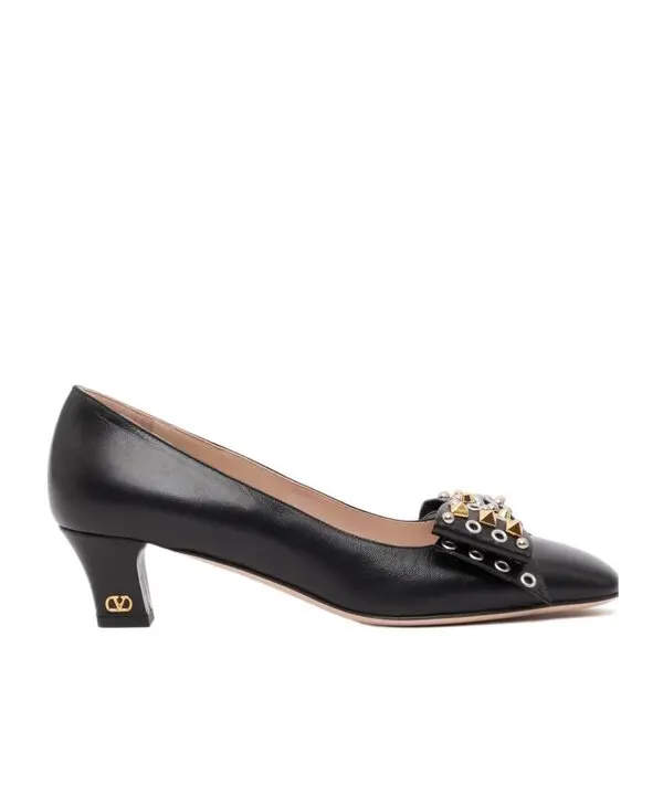 Valentino Garavani Kidskin Bow Pump With Stud Embellishments
