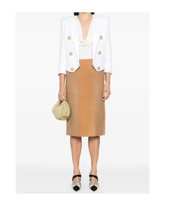 Balmain Logo-engraved Button Textured Blazer