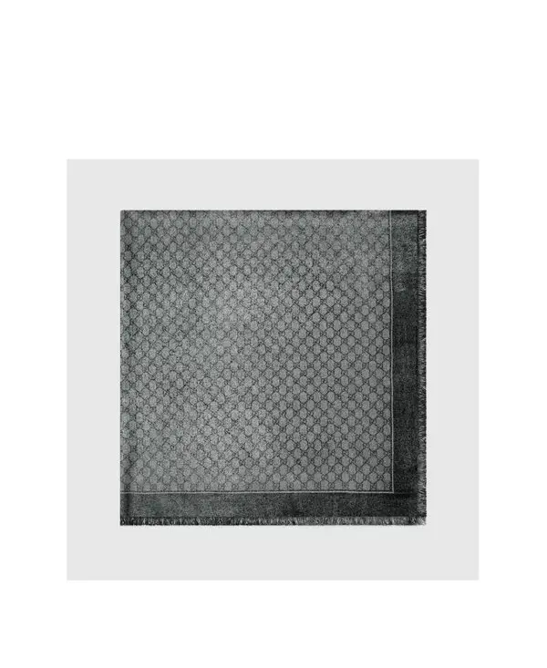 Gucci Gg Jacquard Frayed Edge Scarf
