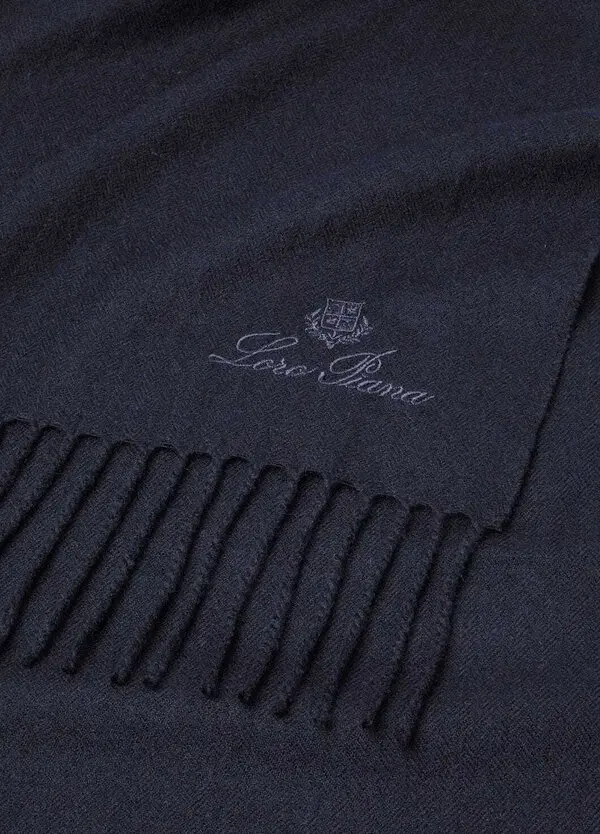 Loro Piana Logo Embroidered Scarf
