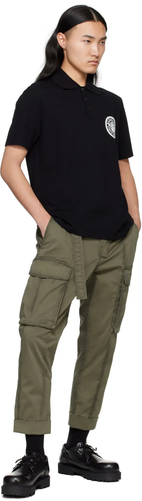 Balmain Coin-printed Polo Shirt - Black