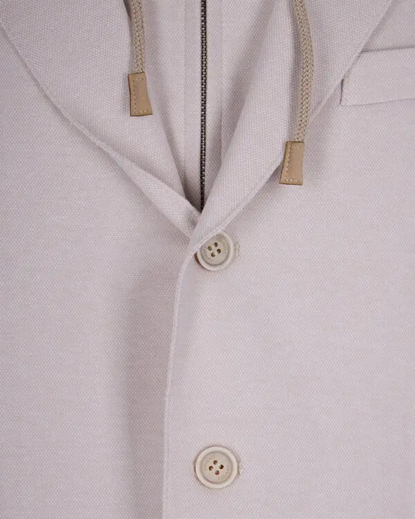 Eleventy Drawstring Hooded Jacket - White