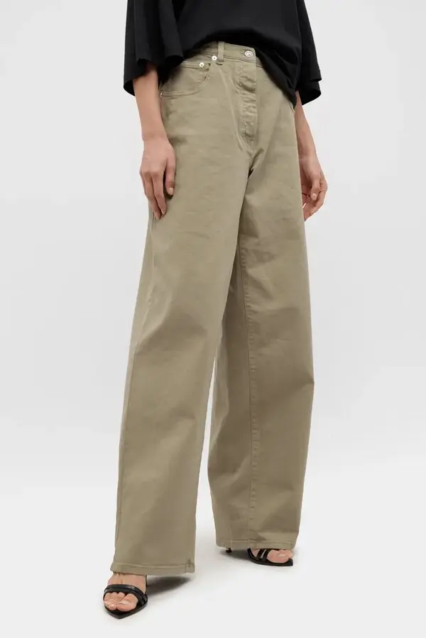 N.21 Multi-pocket Wide-leg Denim Trousers - Beige