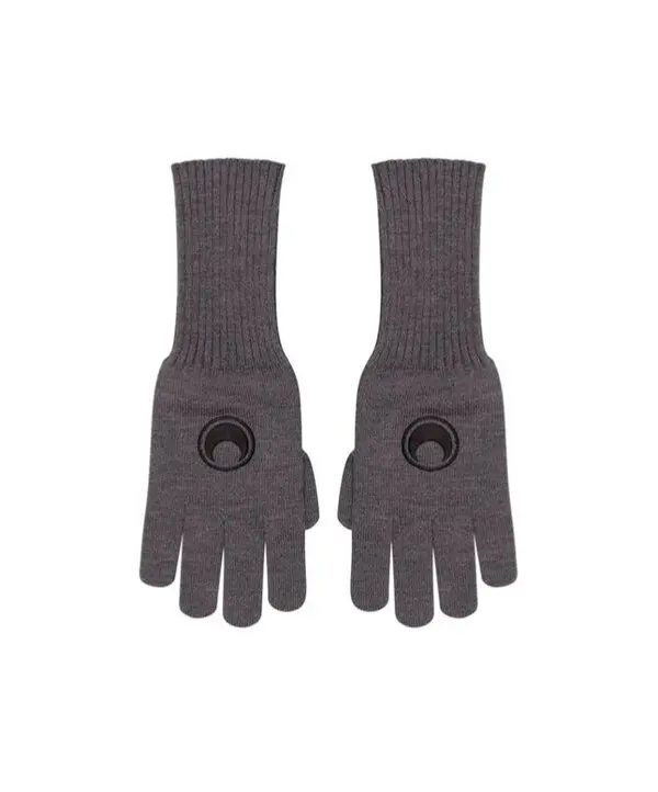 MARINE SERRE Logo Embroidered Full-finger Gloves - Grey