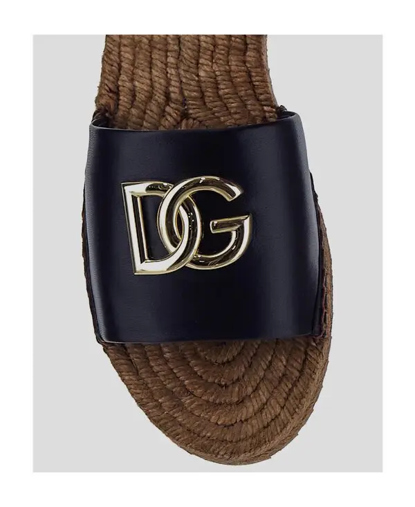 Dolce & Gabbana Logo Plaque Slip-on Espadrilles - Black