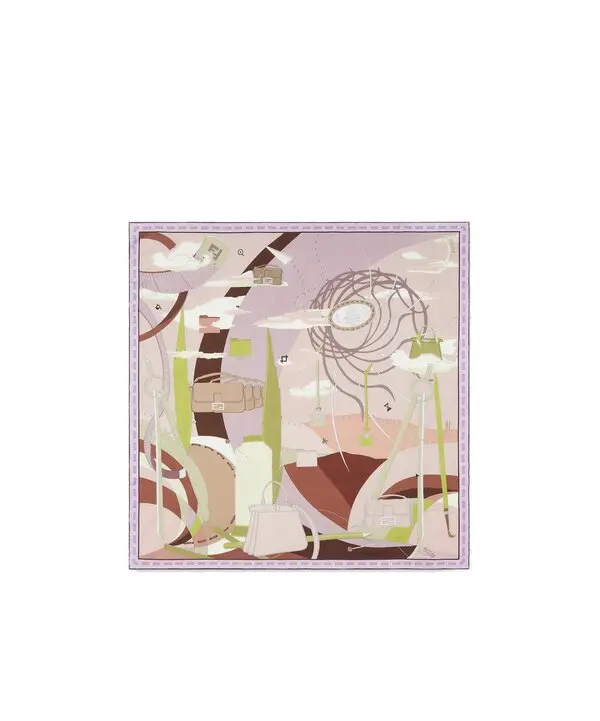 Fendi Mauve Silk Foulard - Pink