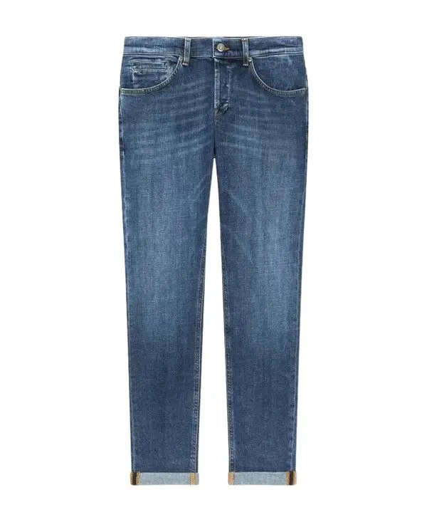 DONDUP Logo Detail Denim Trousers - Blue