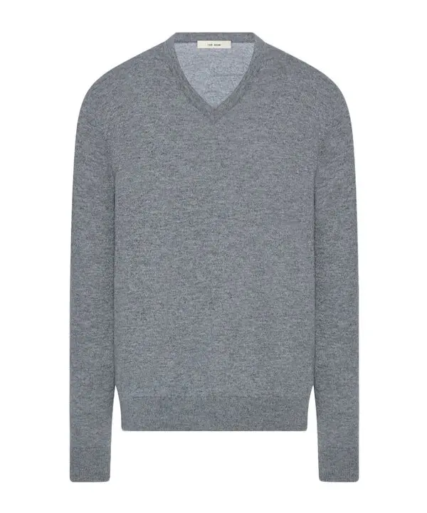 THE ROW Nian Knitted V-neck Sweater - Grey