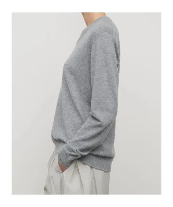 THE ROW Nian Knitted V-neck Sweater - Grey