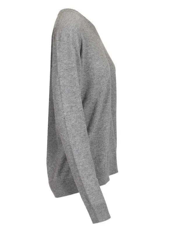 THE ROW Nian Knitted V-neck Sweater - Grey