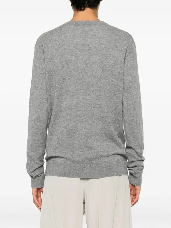 THE ROW Nian Knitted V-neck Sweater - Grey