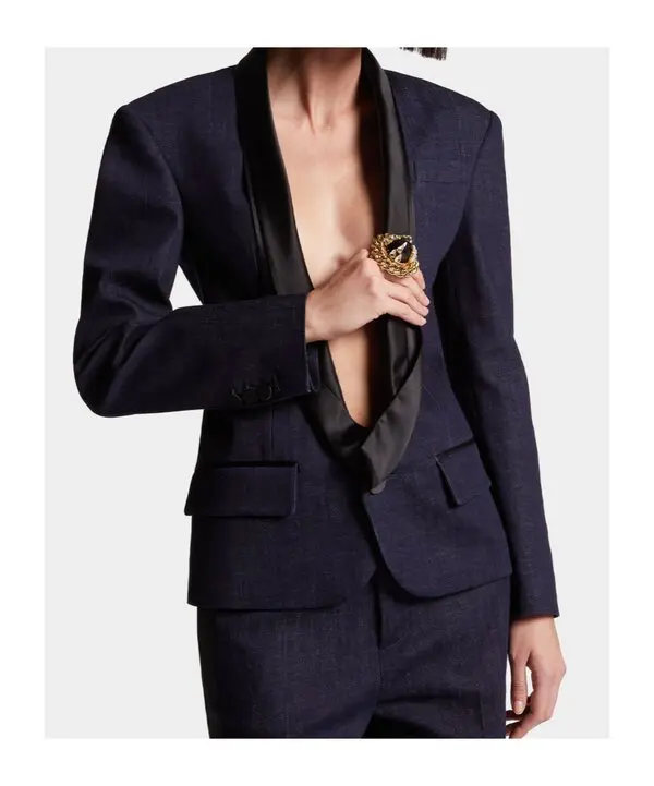 Dsquared2 Long-sleeved Denim Shawl Collar Blazer
