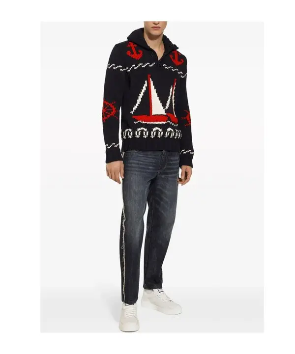 Dolce & Gabbana Logo Plaque Frayed Edge Jeans