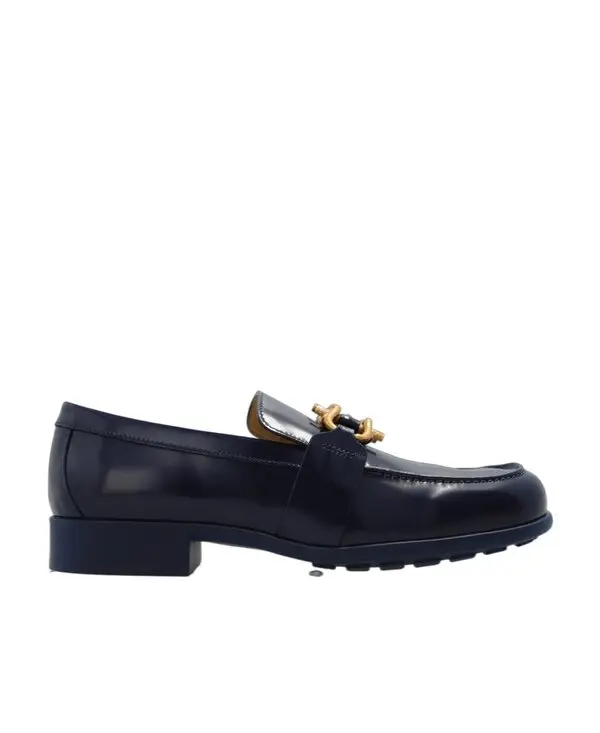 Bottega Veneta Square Toe Logo Loafers