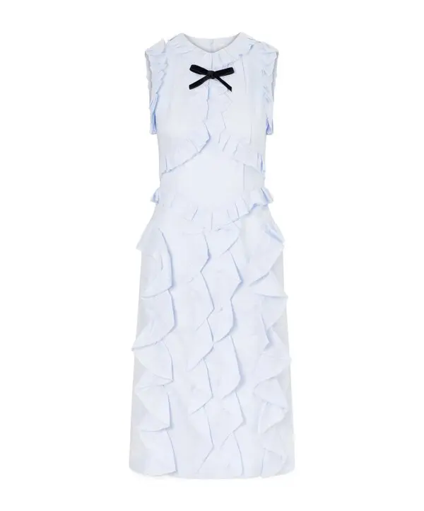 SHUSHU/TONG Ruffled Dress With Bow Detail - Blue