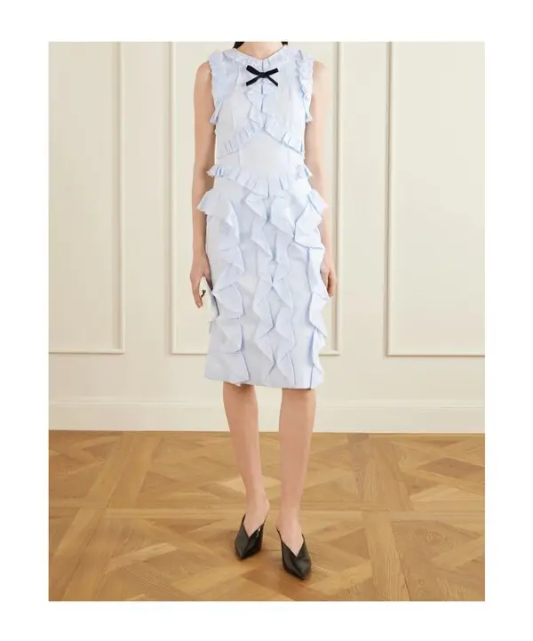 SHUSHU/TONG Ruffled Dress With Bow Detail