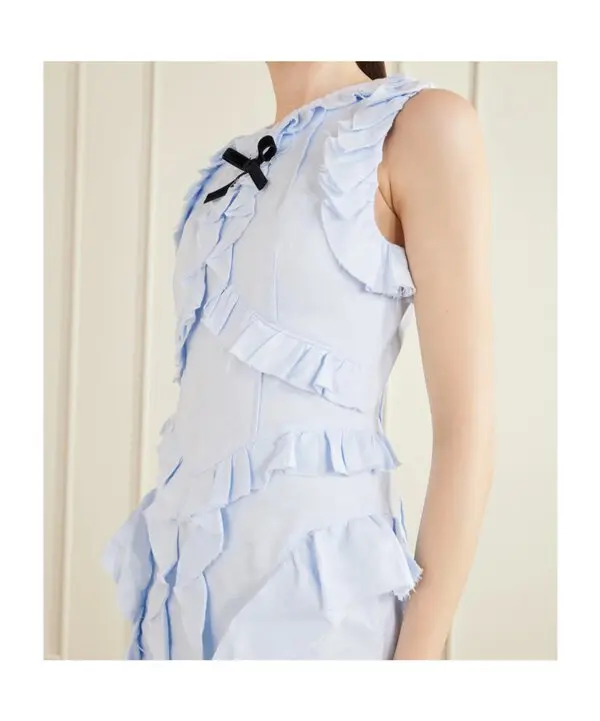 SHUSHU/TONG Ruffled Dress With Bow Detail