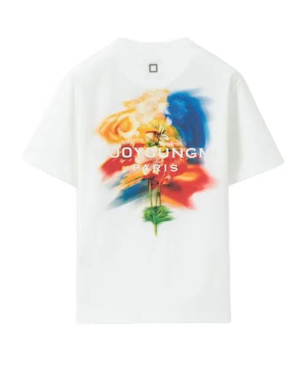 WOOYOUNGMI Short-sleeved T-shirt With Logo And Floral Print - White