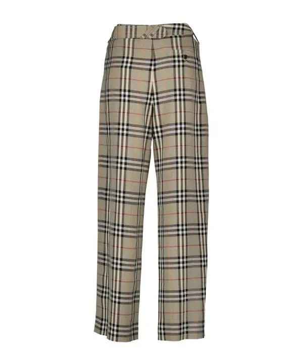 Burberry Checked Tailored Straight Leg Trousers