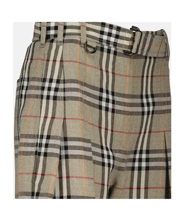 Burberry Checked Tailored Straight Leg Trousers