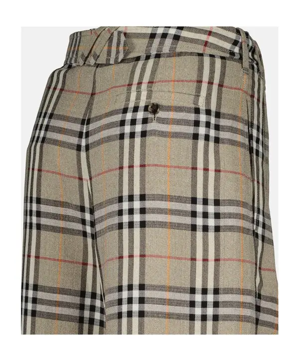 Burberry Checked Tailored Straight Leg Trousers