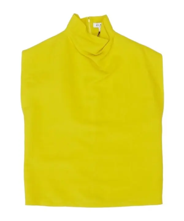 Alaïa Poplin High Neck Top - Yellow