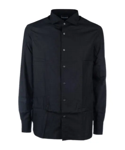 Emporio Armani Patterned-jacquard Cotton Shirt