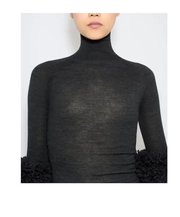 Alaïa High Neck Draped Knit Bodysuit