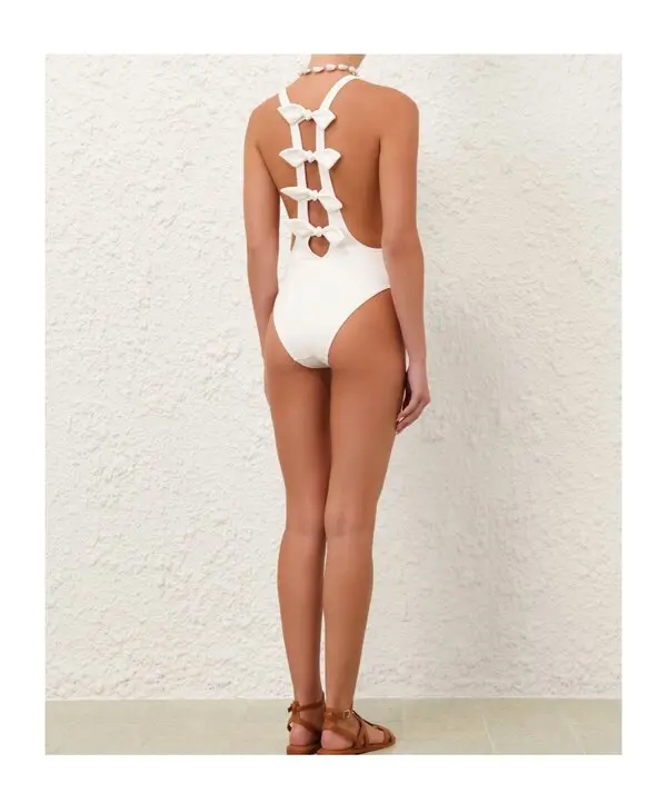 Zimmermann Everly Bow One-piece Swimsuit