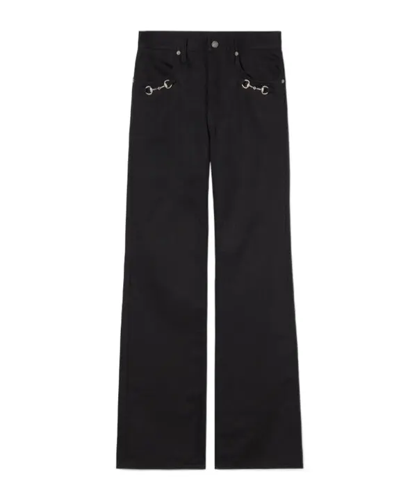 Gucci Cotton Denim Pants With Horsebit Detail