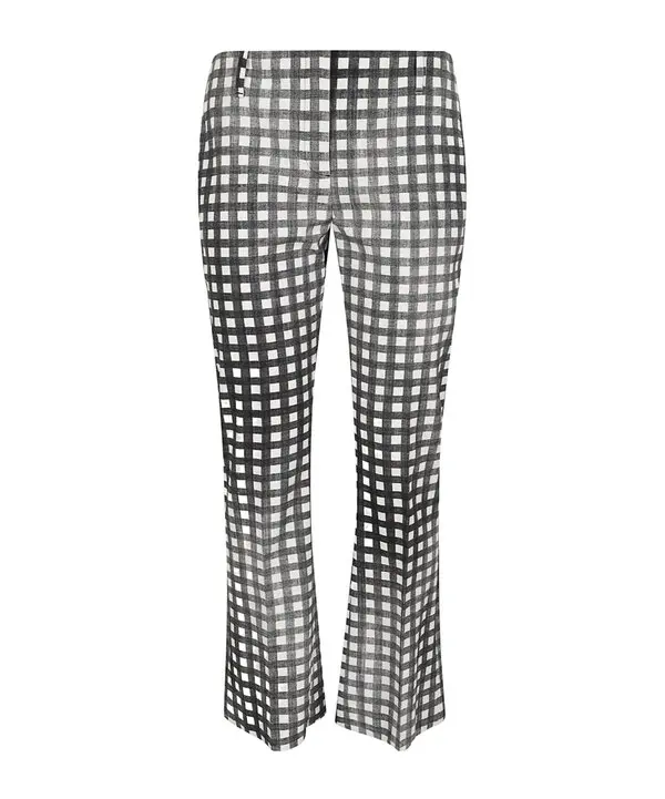 Ermanno Scervino Cropped Flared Checkered Pants