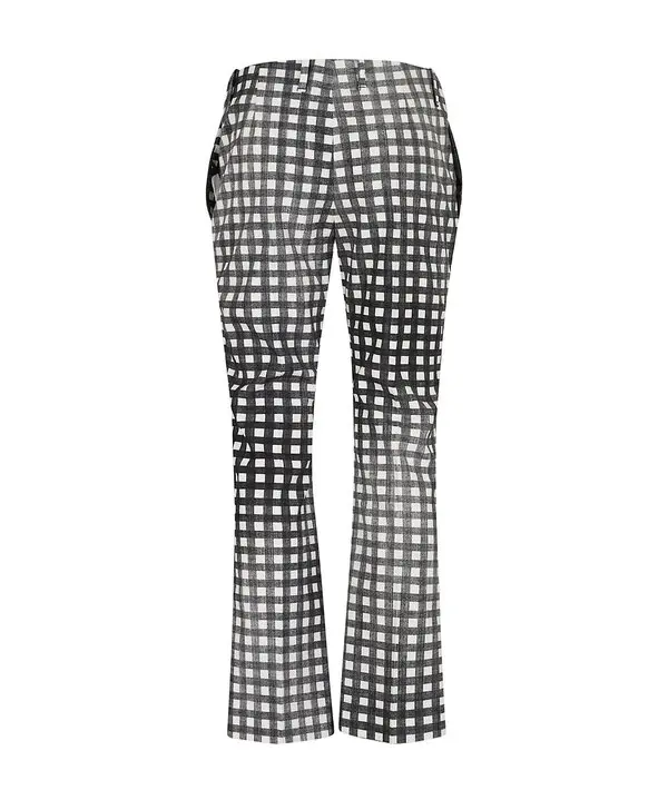 Ermanno Scervino Cropped Flared Checkered Pants