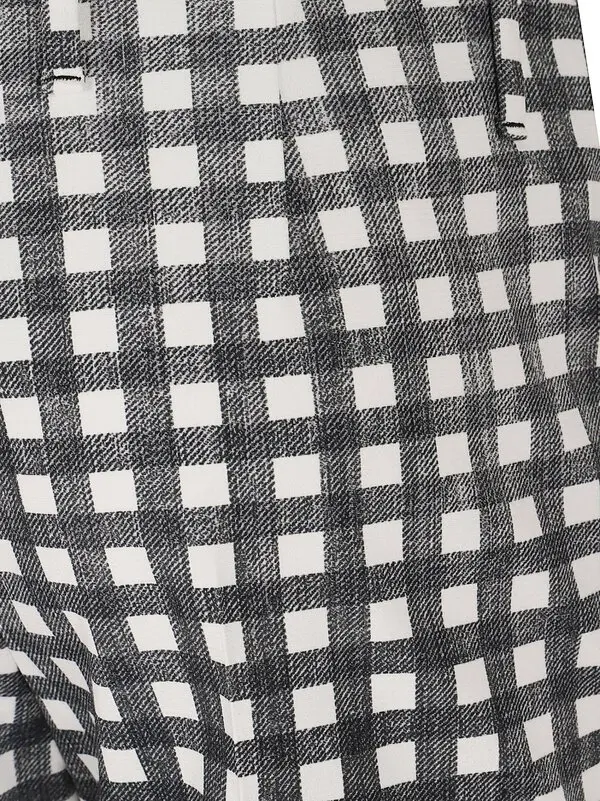 Ermanno Scervino Cropped Flared Checkered Pants