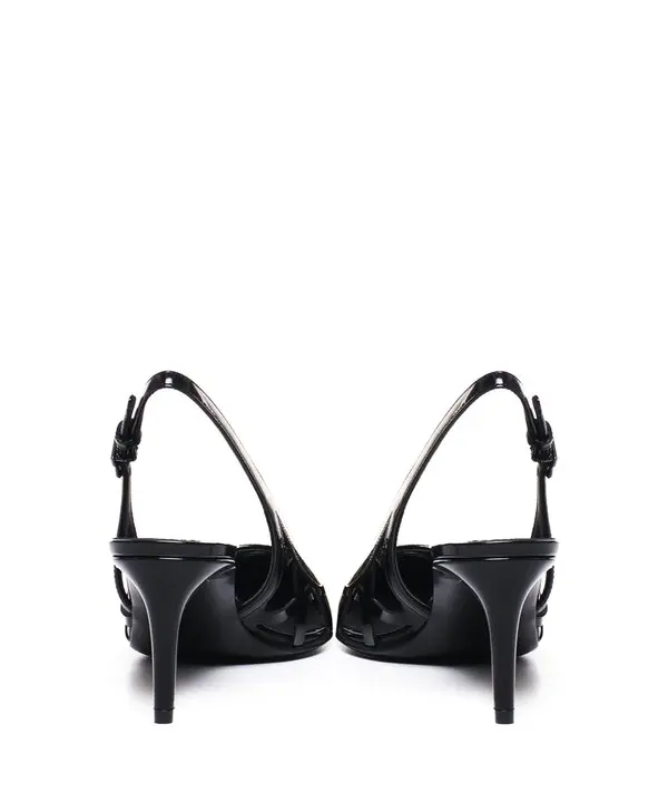 Dolce & Gabbana Pointed Toe Slingback Pumps With Ankle Buckle