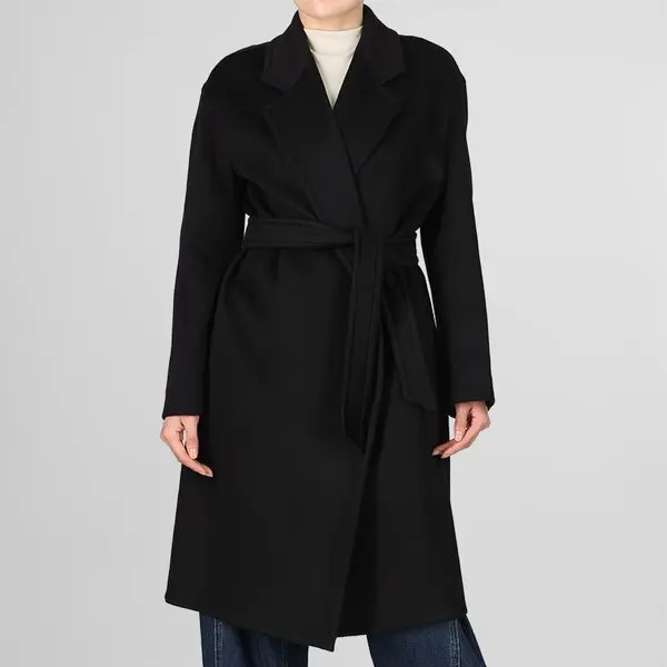 Max Mara Melinda Belted Long-sleeved Coat - Black