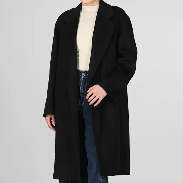 Max Mara Melinda Belted Long-sleeved Coat - Black