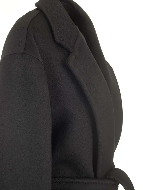 Max Mara Melinda Belted Long-sleeved Coat - Black