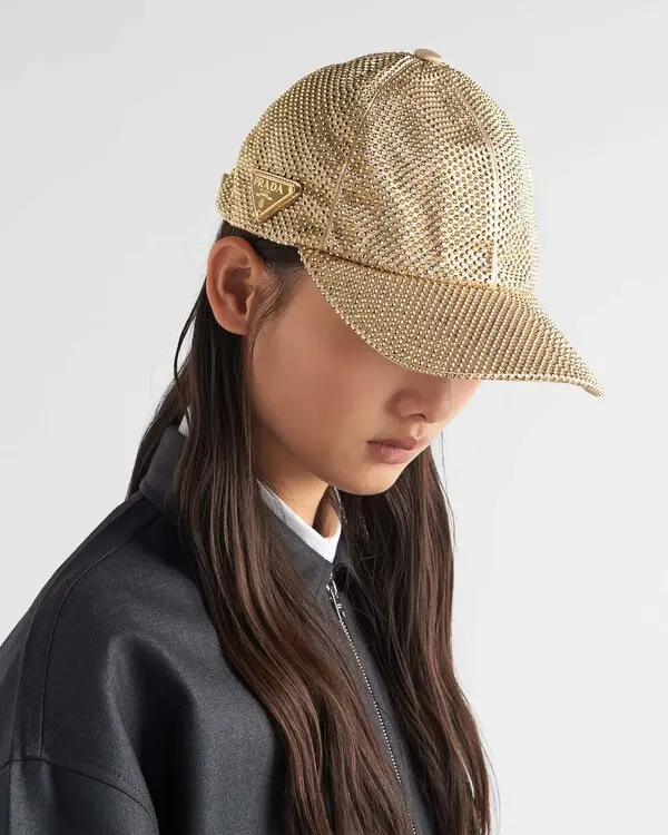 Prada Embellished Baseball Cap - Yellow