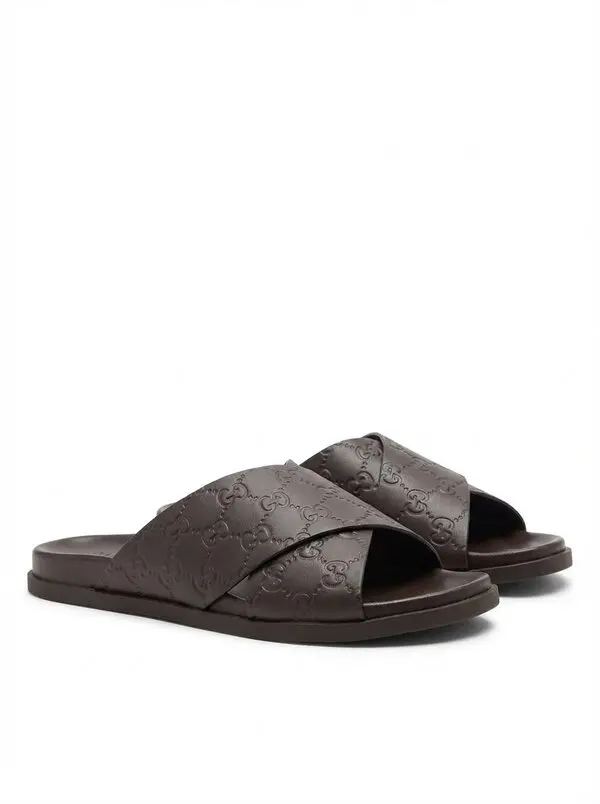 Gucci Dali Embossed Leather Slides