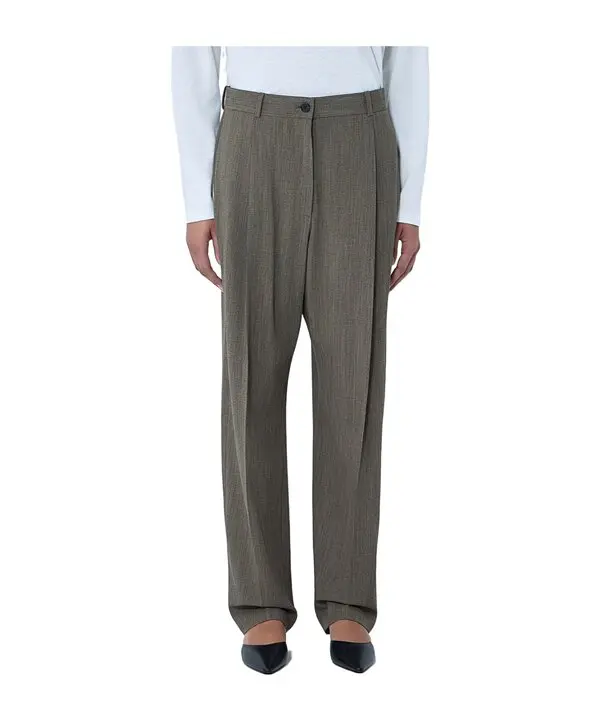 THE ROW Gianni Pleated Wool Grain-de-poudre Trousers - Black