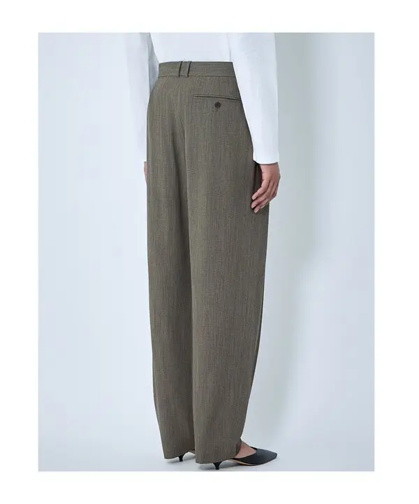 THE ROW Gianni Pleated Wool Grain-de-poudre Trousers - Black