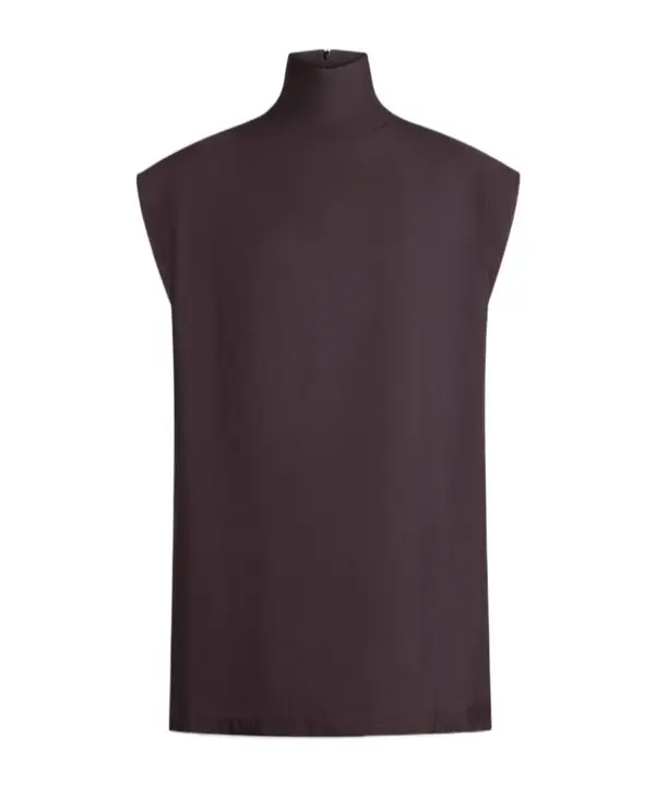 Alaïa Poplin High Neck Top - Eggplant