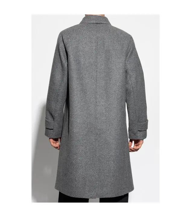 Officine Générale Single-breasted Coat With Adjustable Cuffs - Grey