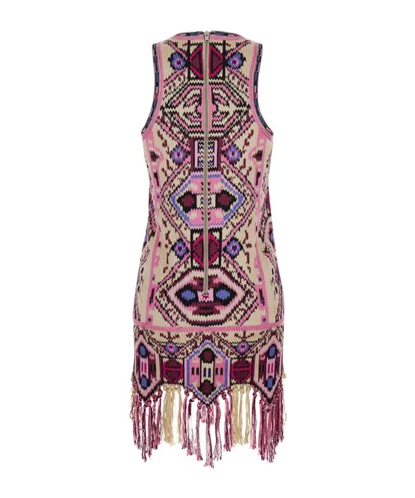 Isabel Marant Étoile Sleeveless Round Neck Knit Dress With Fringe