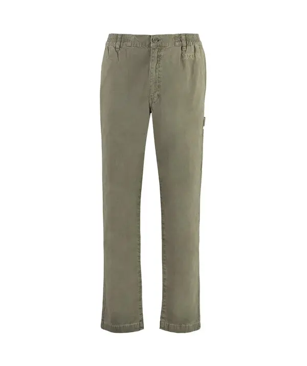Moschino Embroidered Straight-leg Trousers - Green