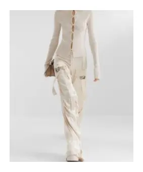 Fendi Cargo Pants With Ff Baguette Buckle Embellishment - Beige