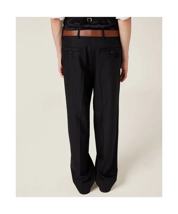 Miu Miu Pinstriped Tailored Trousers - Black