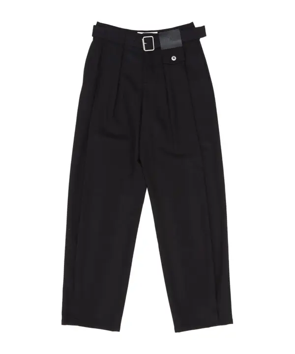 Loewe Logo Patch Pleated Trousers - Black