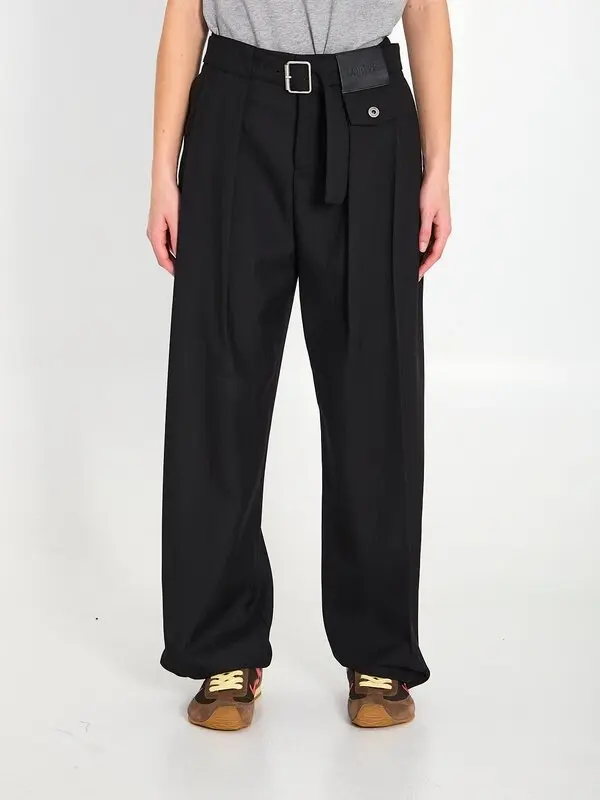 Loewe Logo Patch Pleated Trousers